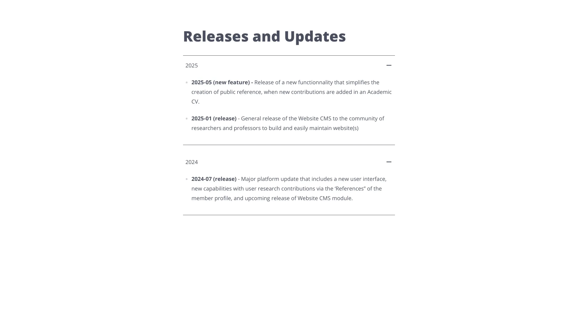 UNIWeb - Releases notes and updates | Home